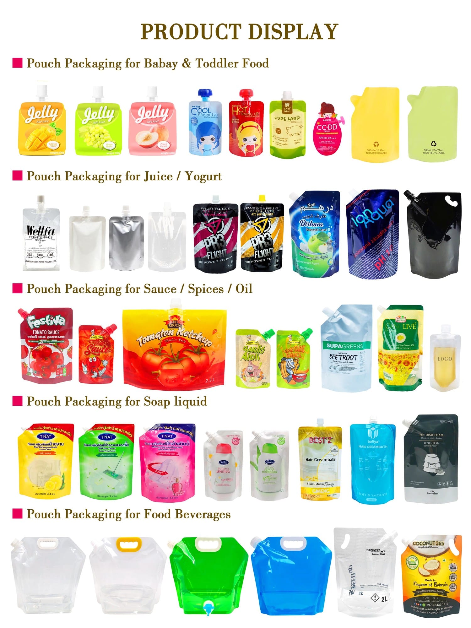 ketchup spout pouch:Custom Printing Plastic Standing Pouch Liquid Food ...