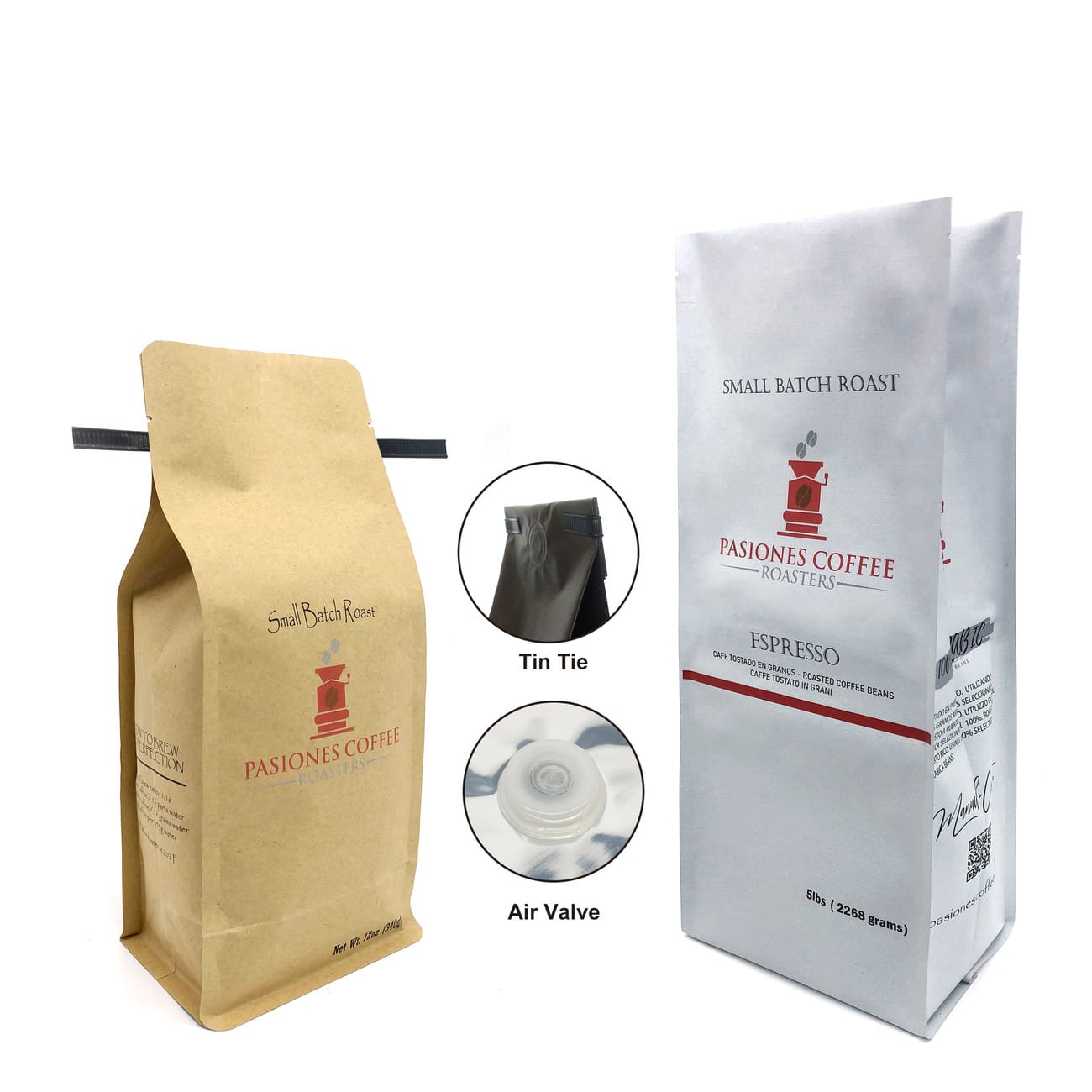 kraft coffee bags:Custom Printed 250G 500G 1KG Side Gusset Coffee Bean ...