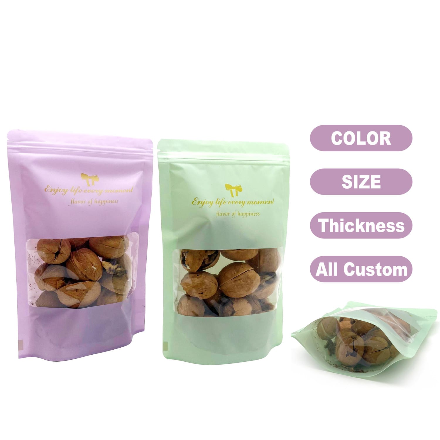 snack packaging bag:Customize Printing Nuts Package Bags With Window ...