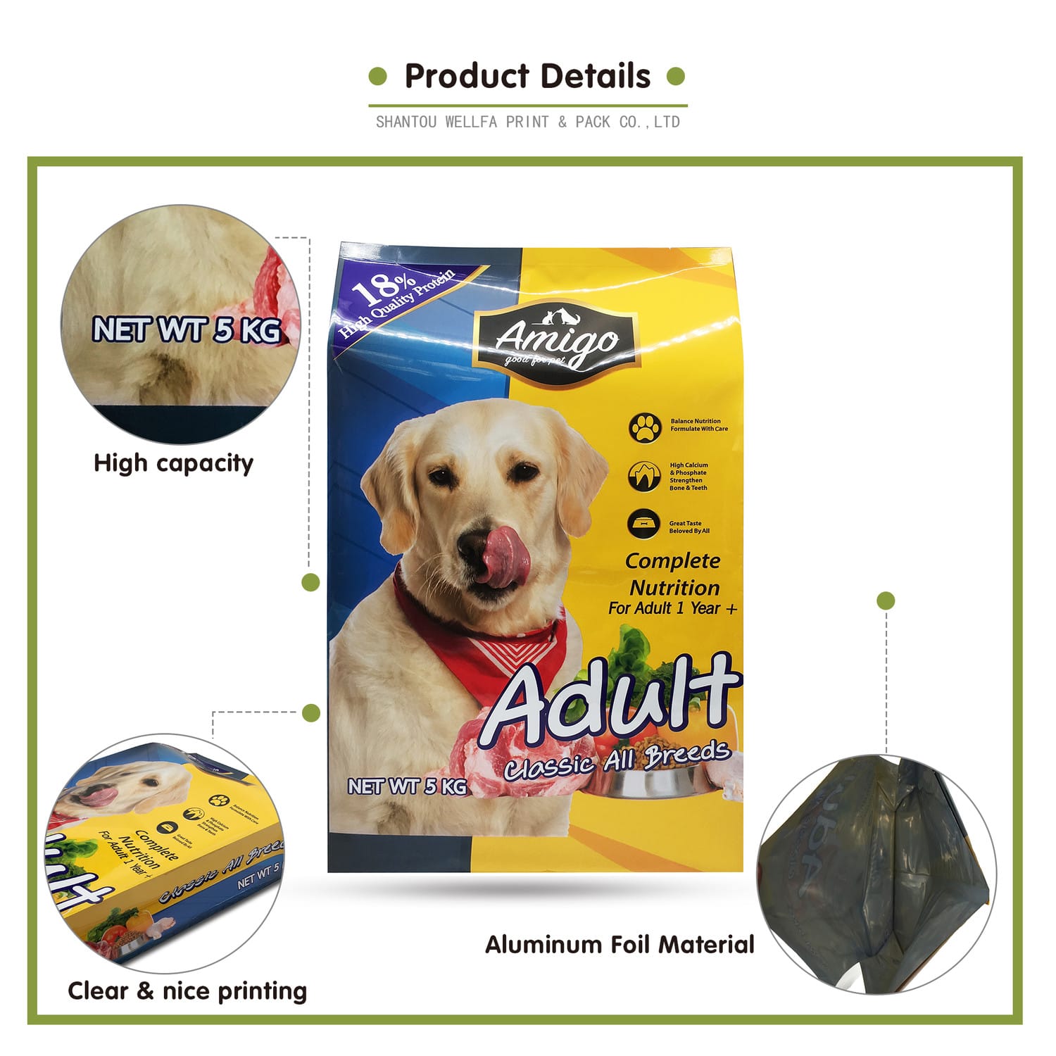 dog food packaging:Custom Aluminum Foil Side Seal Resealable Zipper Dog ...