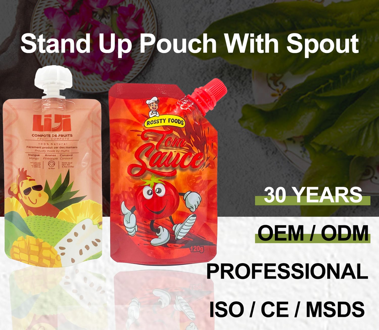 ketchup spout pouch:Custom Printing Plastic Standing Pouch Liquid Food ...