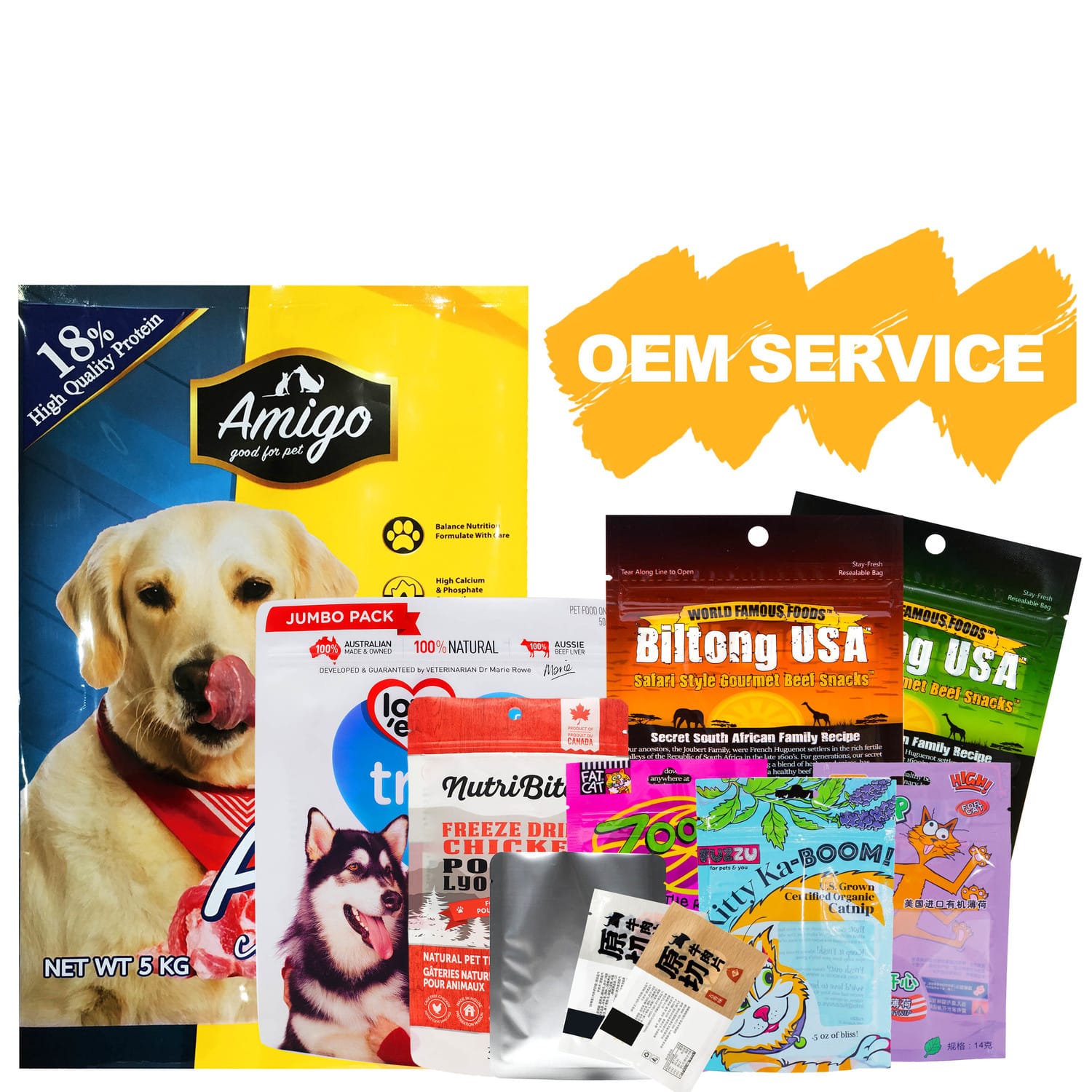 recyclable pet food packaging:BOPE /PE/EVOH Doypack Zipper Packaging ...