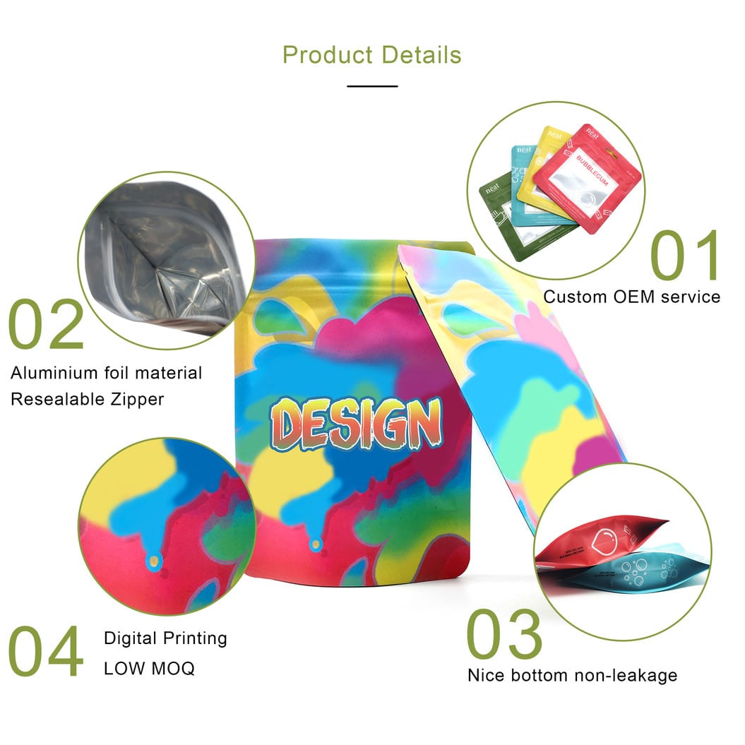 shape mylar bag:Custom Printed Smell Proof 3.5 7g Food Candy Cookie Soft Touch Custom Shape ...