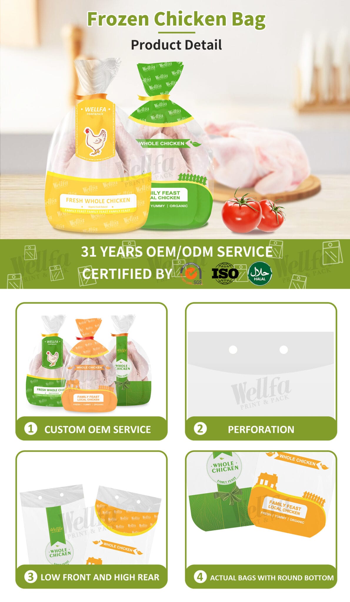 Chicken Packaging Plastics:Custom Plastic Shrink Bag Roasted Frozen ...