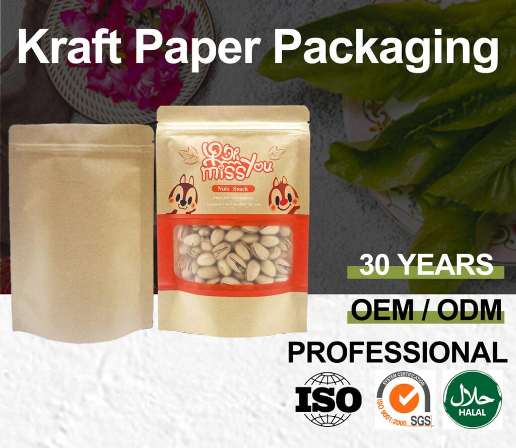 Kraft Paper Bag:Biodegradable Bolsas Sac Doypack Stand Up Pouch With ...