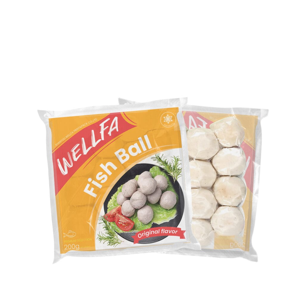 Fish Ball Frozen Packaging:Heat Sealed TOP Printed Hot Dog Frozen Packaging Lid Film Nylon ...