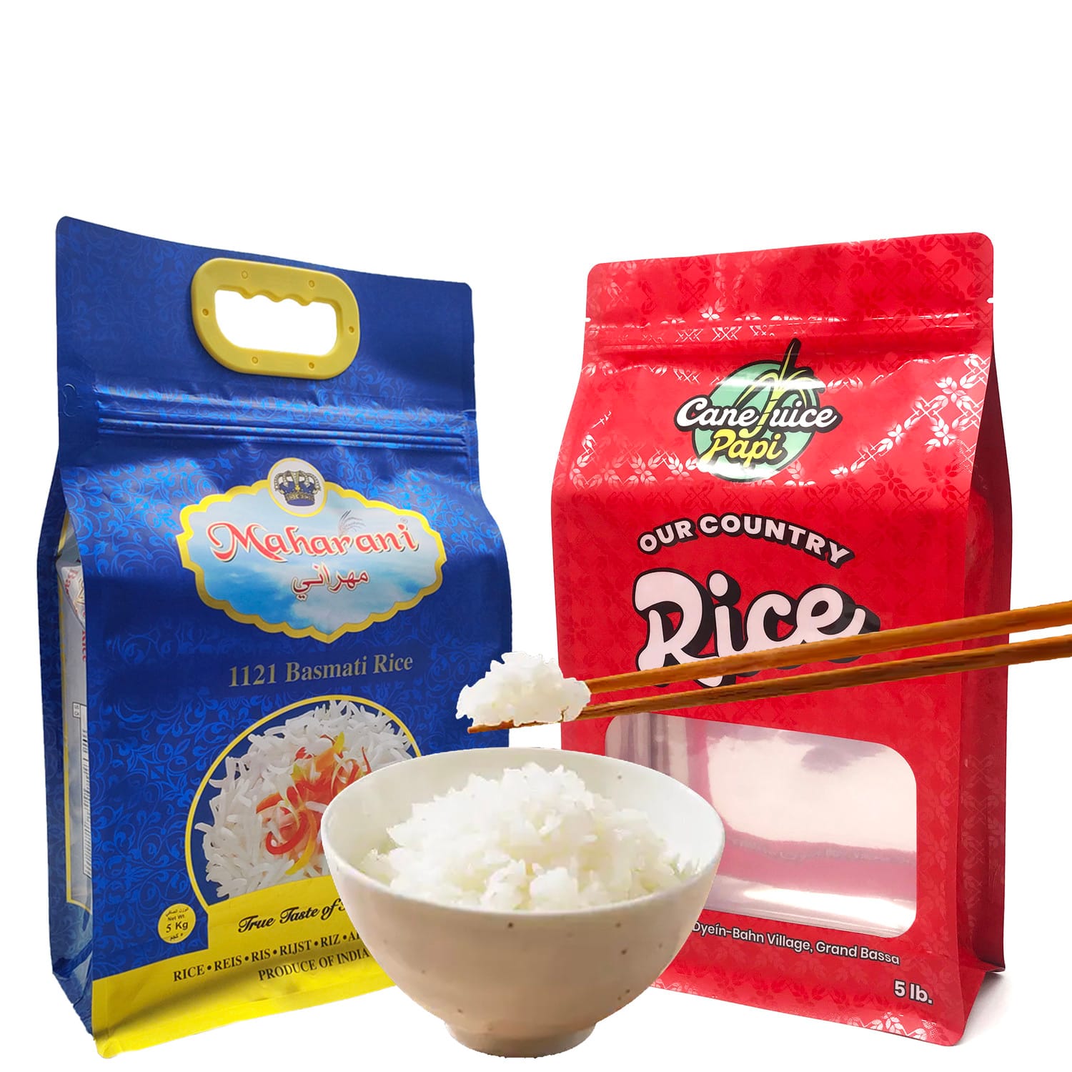 Rice Packaging Bag:Food Grade Resealable 1Kg 2Kg 5Kg 10Kg Packaging With Plastic Handle Hole ...