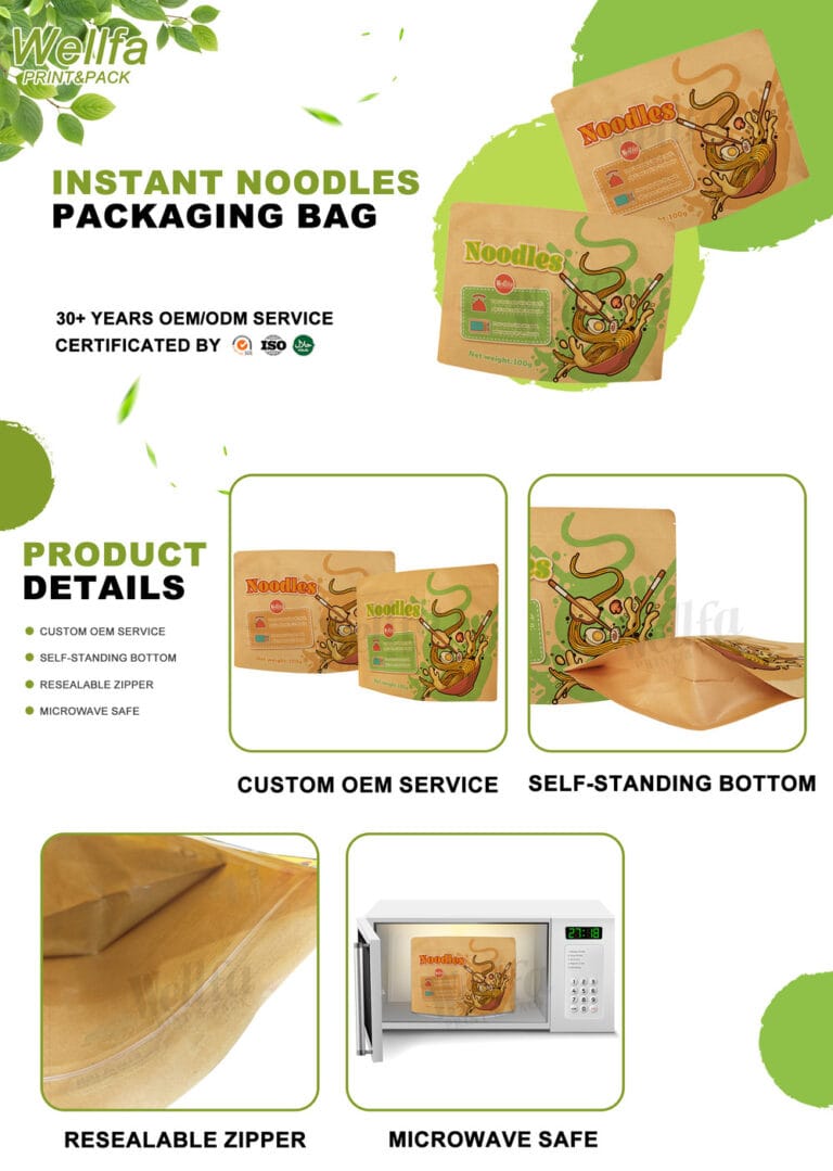 Microwaveable Instant Noodles Packaging:Takeaway Zipper Paper Bag For ...